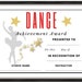 Dance Award Certificate End of Year Dance Award Dance Recognition ...
