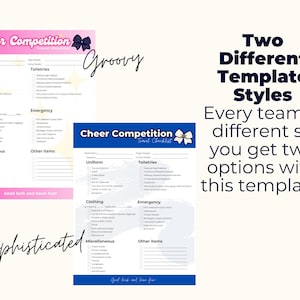 Editable Cheer Competition Packing List: Travel Checklist (digital ...