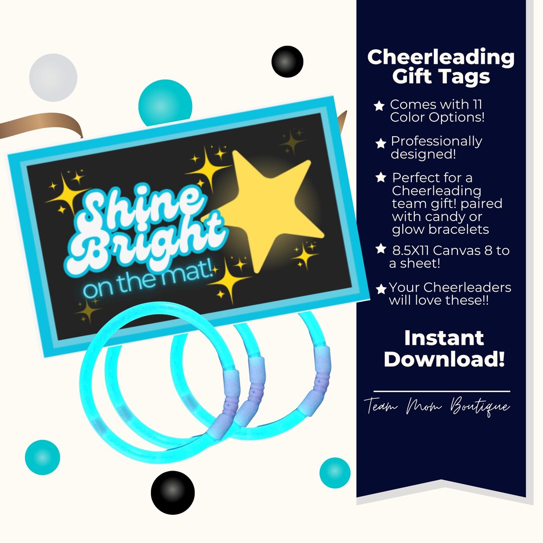Cheerleading Gift Tags, Customizable Gift Tags, Competition Gift Tags ...