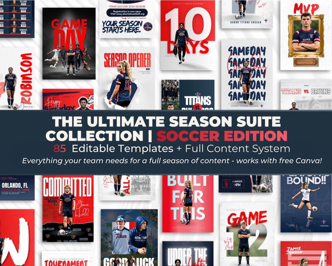 Soccer Templates Bundle, Sports Graphics, Game Day, Player Spotlight ...