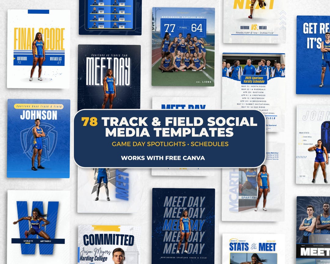 Track & Field Templates Bundle | 78 Social Media Templates for Teams ...