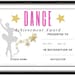 Dance Award Certificate End of Year Dance Award Dance Recognition ...