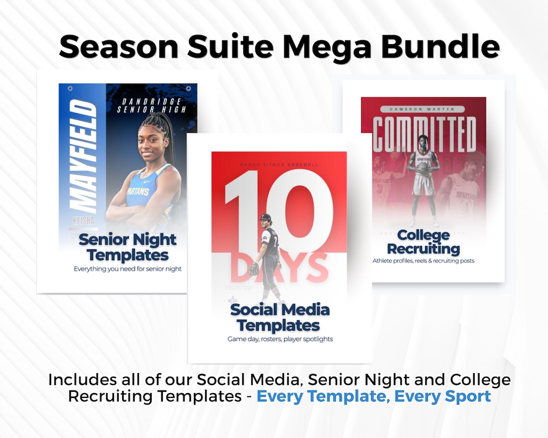 Sports Canva Templates Mega Bundle, Team Social Media Graphics, Senior ...