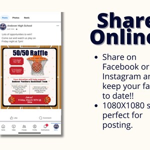 Basketball Raffle Flyer Template: Editable Sports Fundraiser (digital ...