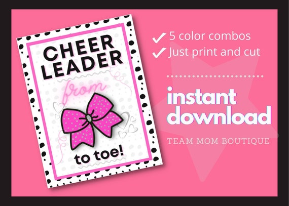 Cheer Printables Team Gift Ideas From Bow to Toe Team | Etsy