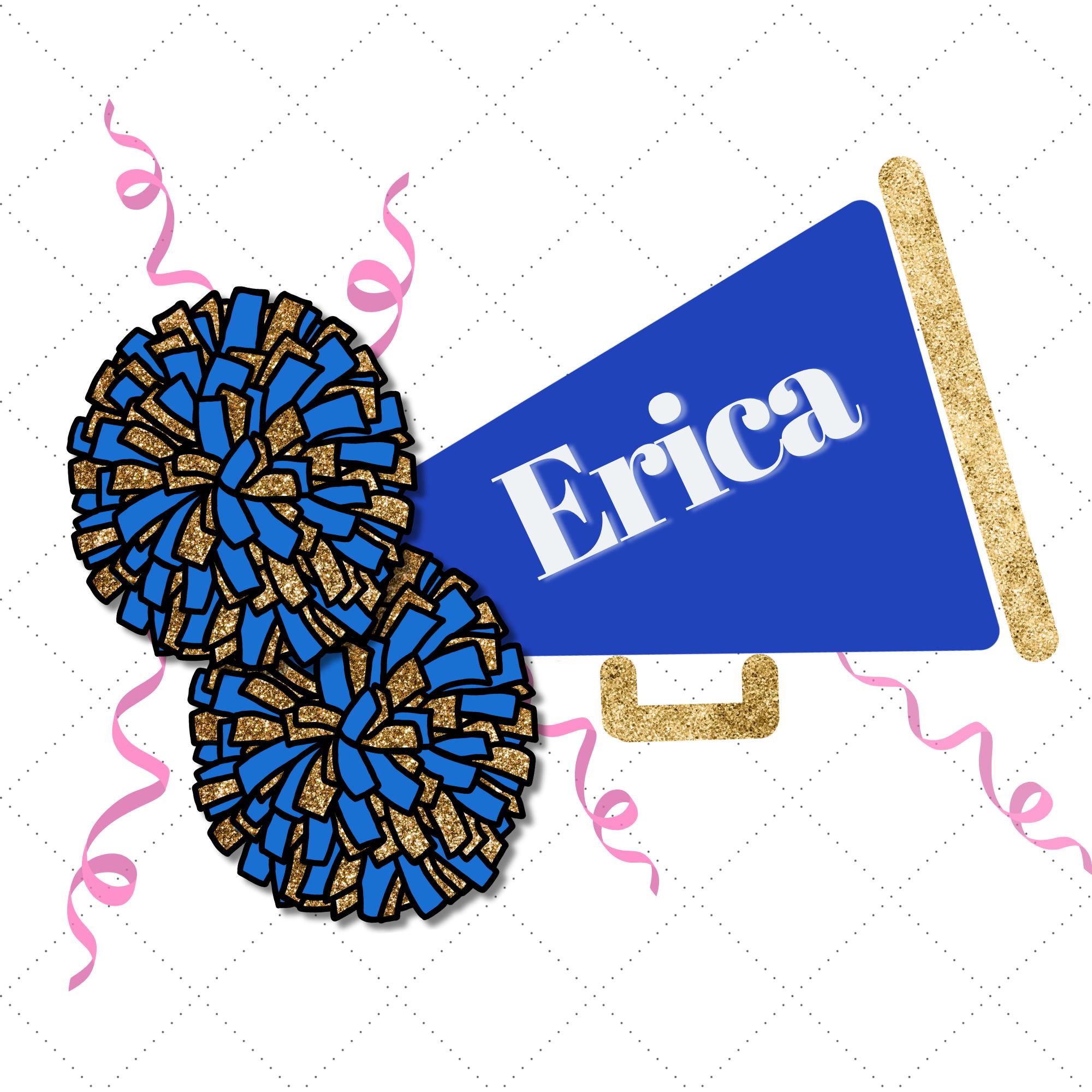 Editable Cheer Name Tags | Megaphone & Pom Design (digital Download) - Etsy