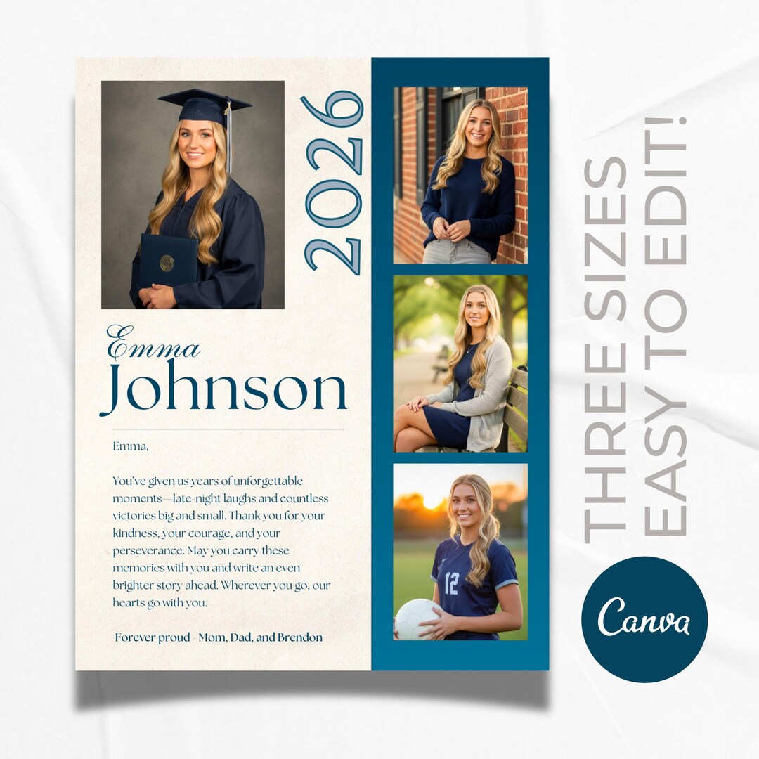 Editable Senior Yearbook Ad Template: Photo Collage (canva) - Etsy
