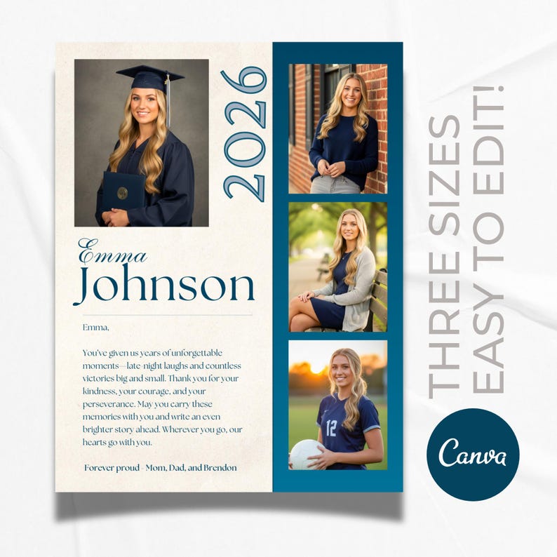 Editable Senior Yearbook Ad Template: Photo Collage (canva) - Etsy