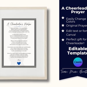 Cheerleader's Prayer, Customizable Team Spirit Poem Printable - Etsy
