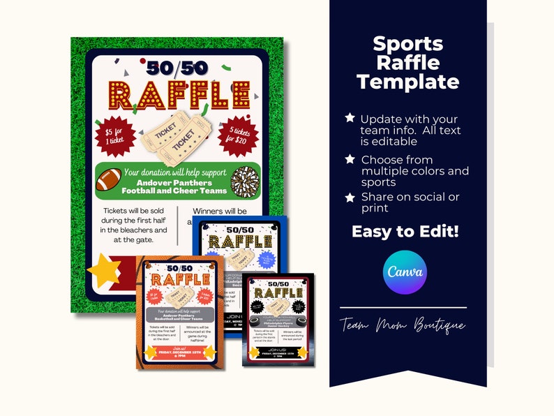 Editable Sports Raffle Flyer Template: Fundraiser (digital Download) - Etsy