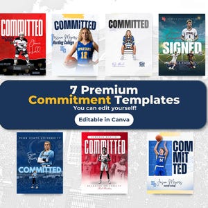 Commitment Canva Templates for Athletes | College Signing Graphics ...