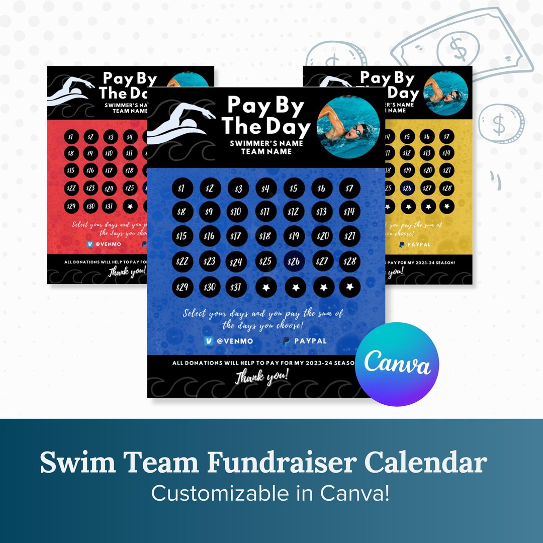 Swim Team Calendar Fundraiser | Swim Team Fundraiser | Swim Team Team ...