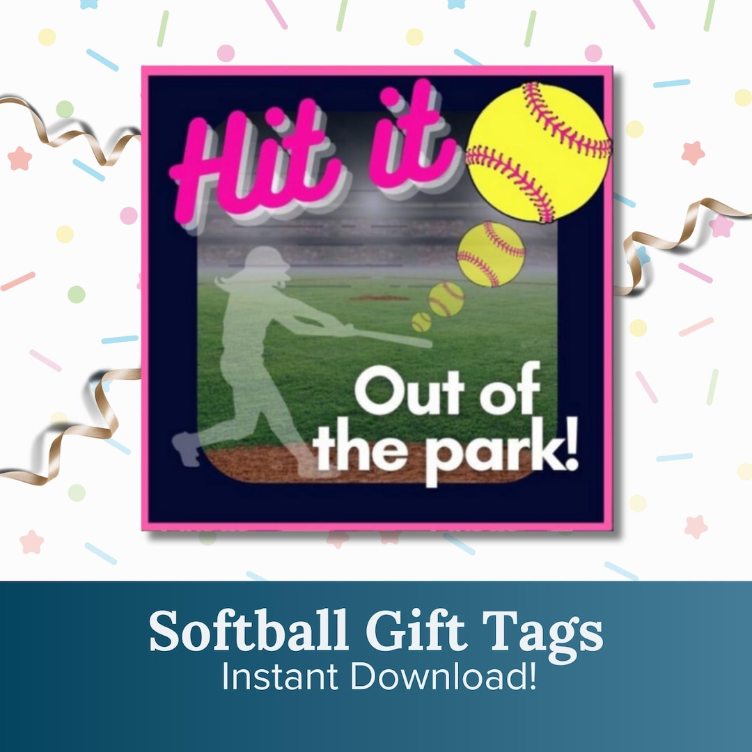 Softball Team Gift Tags | Printable Good Luck Card (digital Download ...