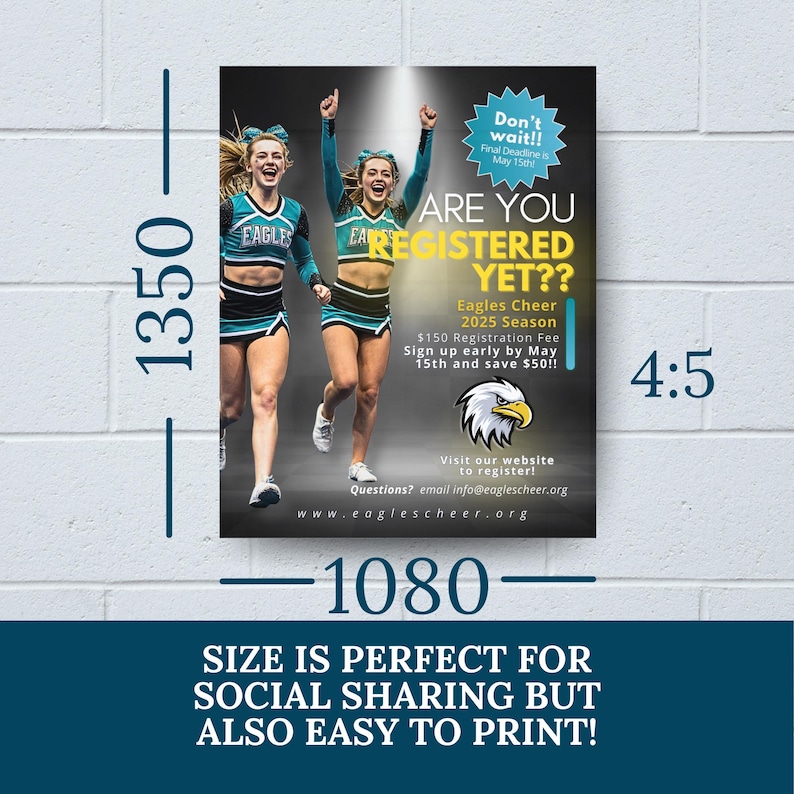 Cheer Registration Flyer Template Bundle | Editable Templates for ...