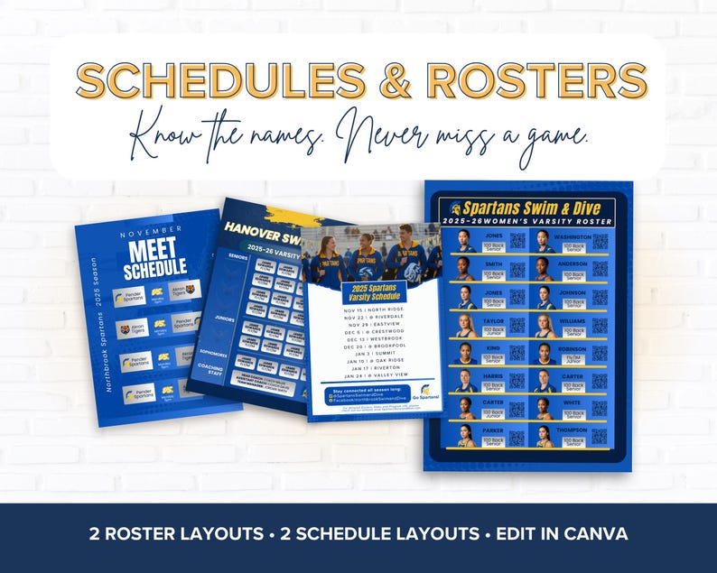 Swim & Dive Canva Templates Bundle | 78 Social Media Templates for ...