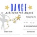 Dance Award Certificate End of Year Dance Award Dance Recognition ...