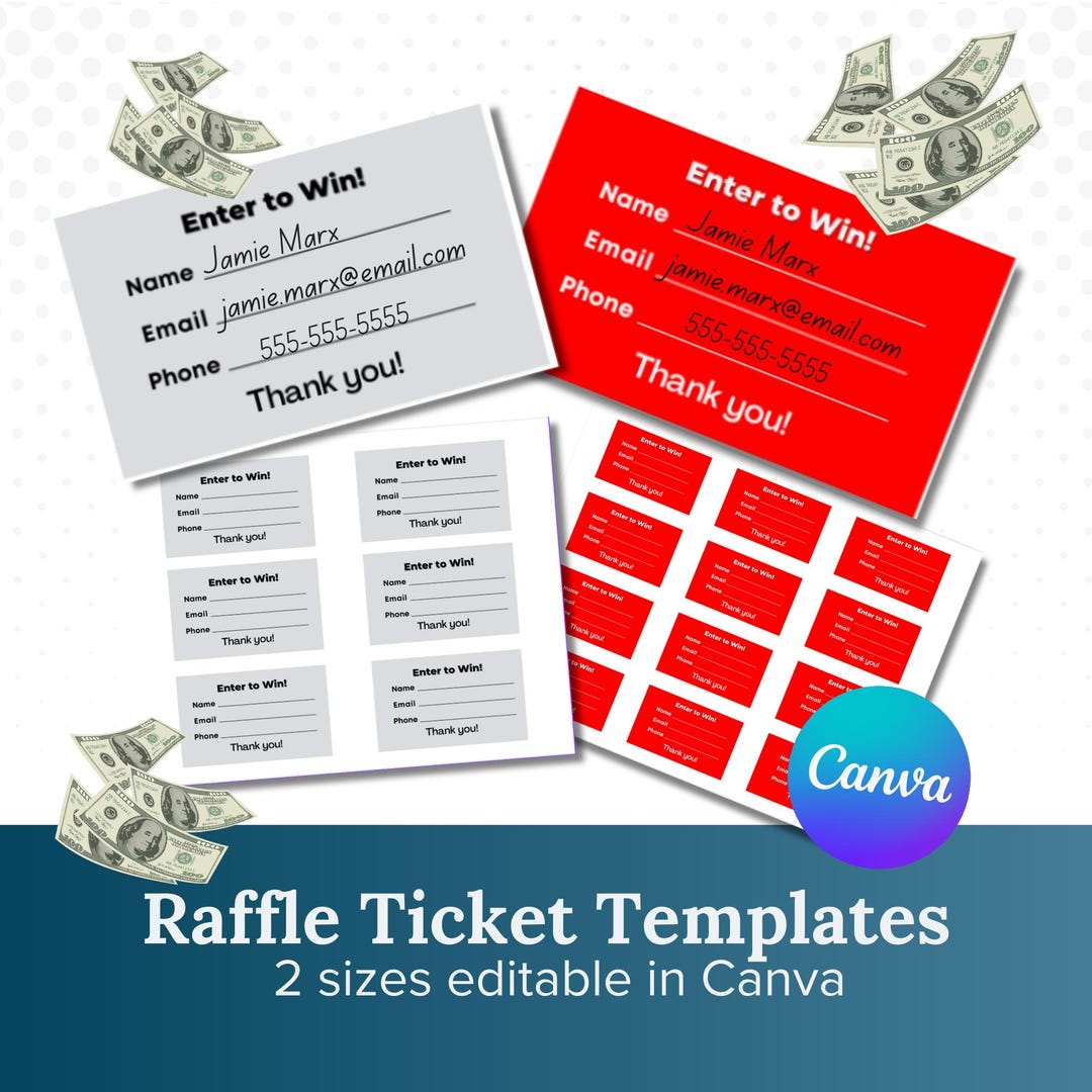 Raffle Ticket Template | Editable Raffle Ticket Template | Sports ...