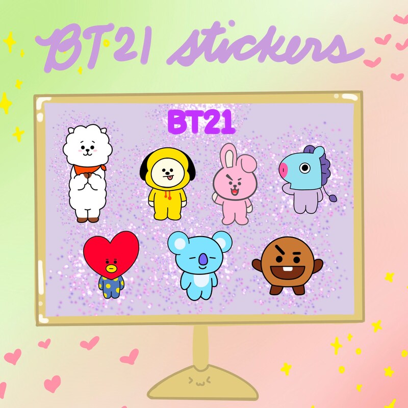Bt21 Stickers - Etsy