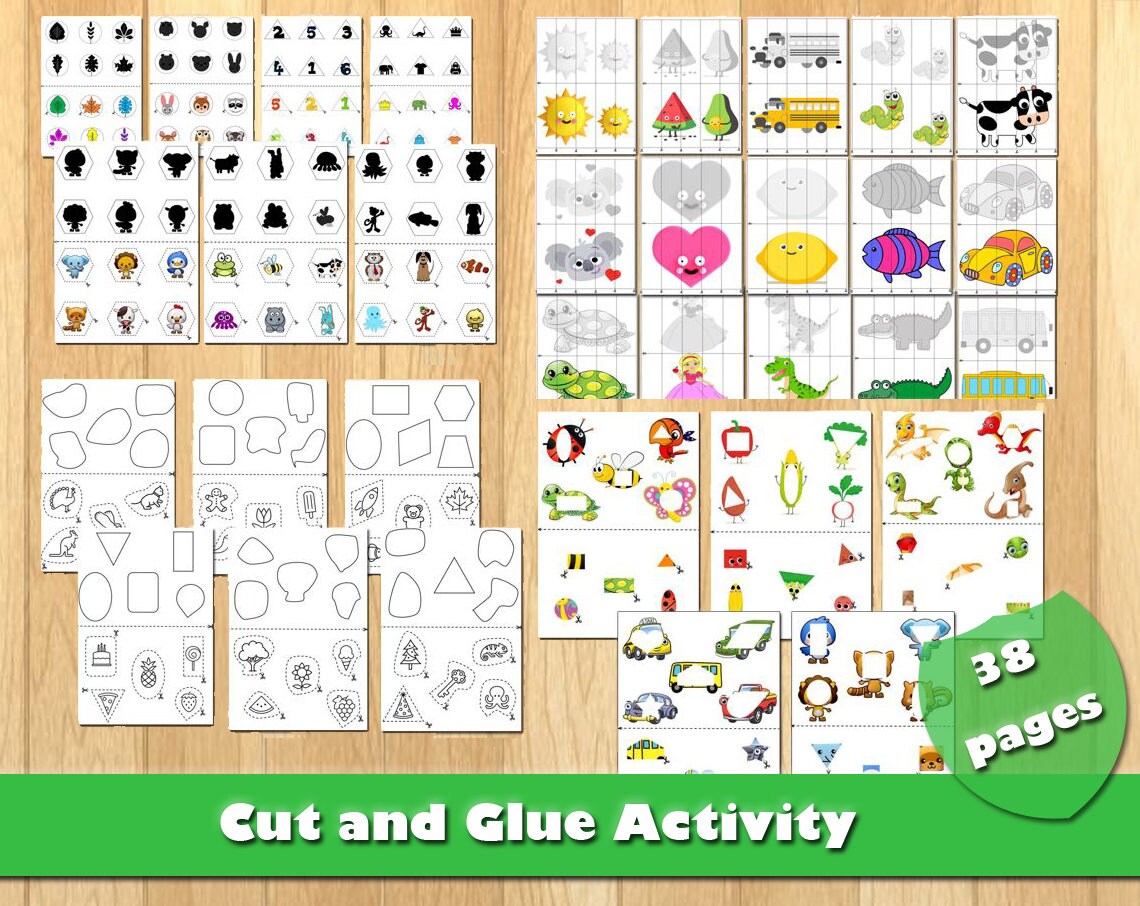 Cut and Glue Activities Cut and Paste Worksheets 38 Printable Pages ...
