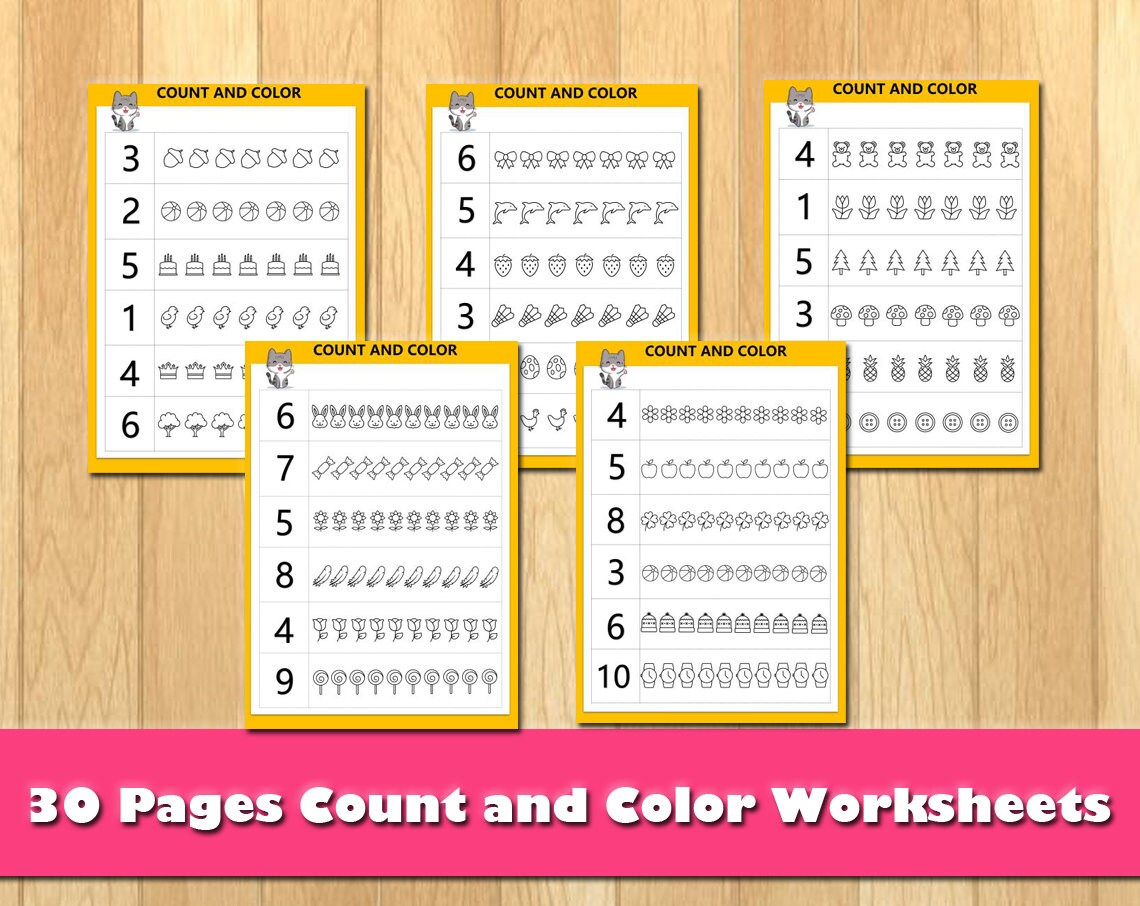 Count and Color Printable Sheets Count to 10, Home School, Learn ...