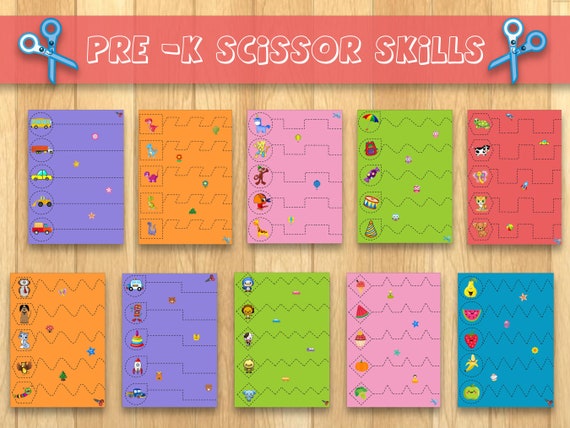 Cutting Practice Scissor Skills Practice Worksheets for - Etsy