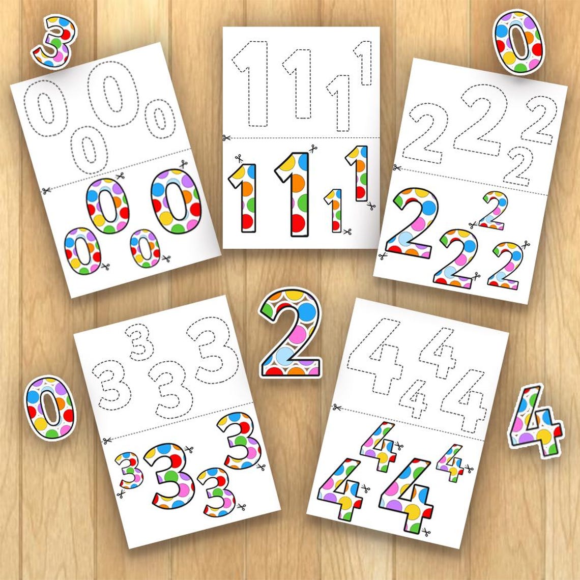Montessori Cut and Glue Numbers Preschool Printables Cut and Paste ...