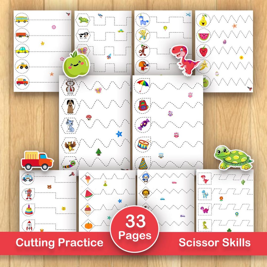 Cutting Practice, Scissor Skills Practice, Worksheets for Kids ...