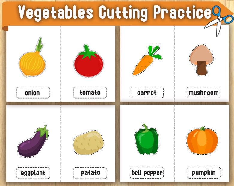 Vegetables and Fruits Cutting Preschool Activity | Vegetables and ...