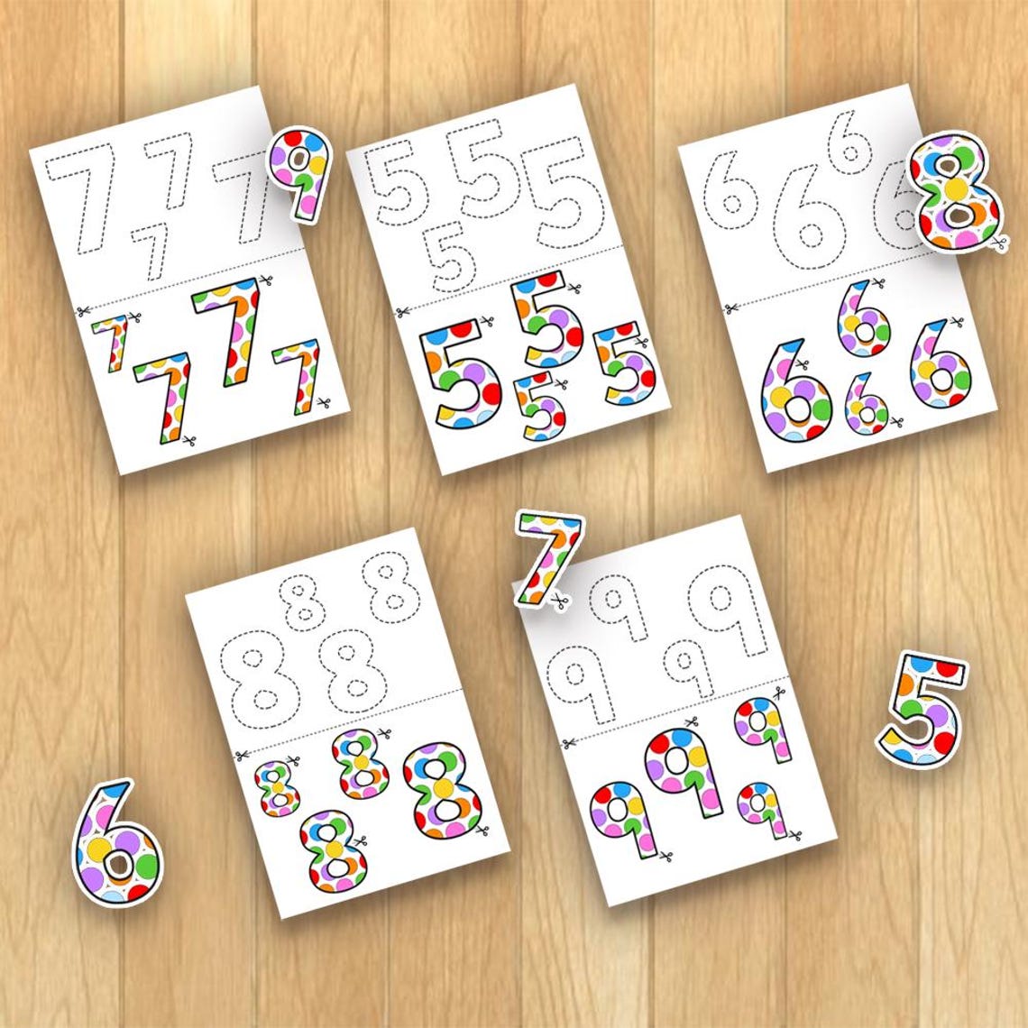 Montessori Cut and Glue Numbers Preschool Printables Cut and Paste ...