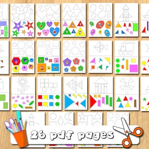 Montessori Cut and Glue Preschool Printables Cut and Paste Kindergarten ...