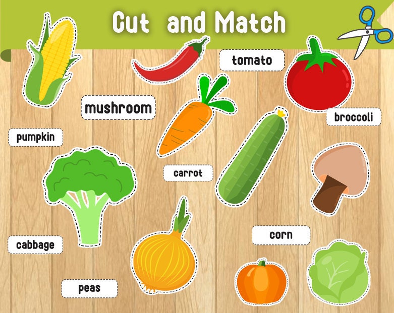 Vegetables and Fruits Cutting Preschool Activity | Vegetables and ...