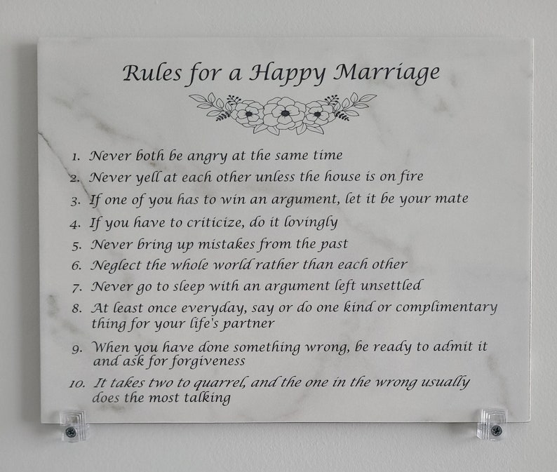 Rules for a Happy Marriage - Etsy