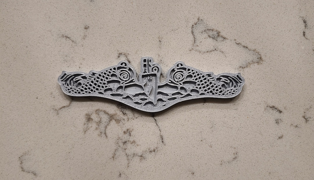 US Naval Submarine Warfare Dolphins. 3D Printed PLA Filament. Gold or ...