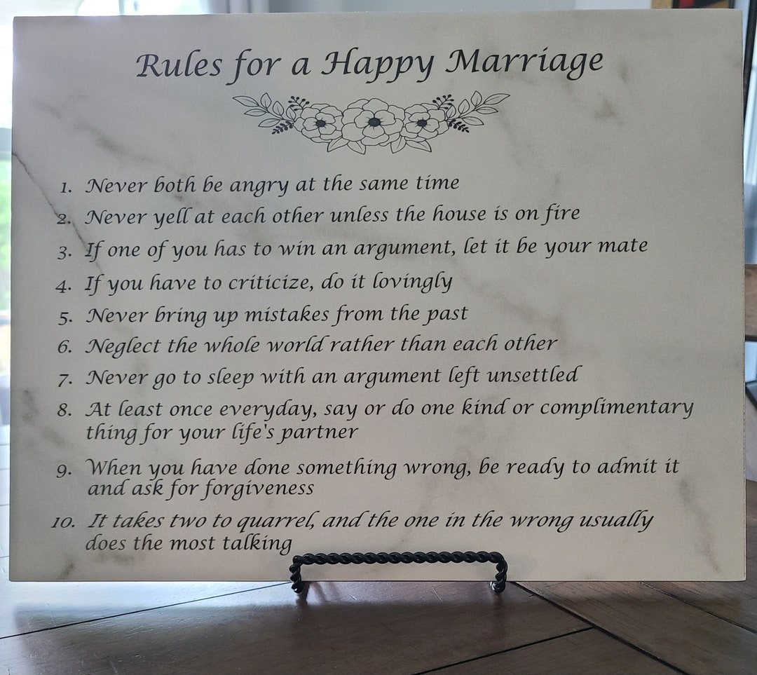Rules for a Happy Marriage - Etsy
