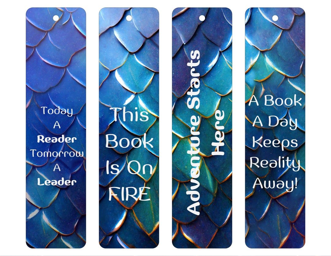 Printable Dragon Scale Bookmark Set With Quotes - Etsy