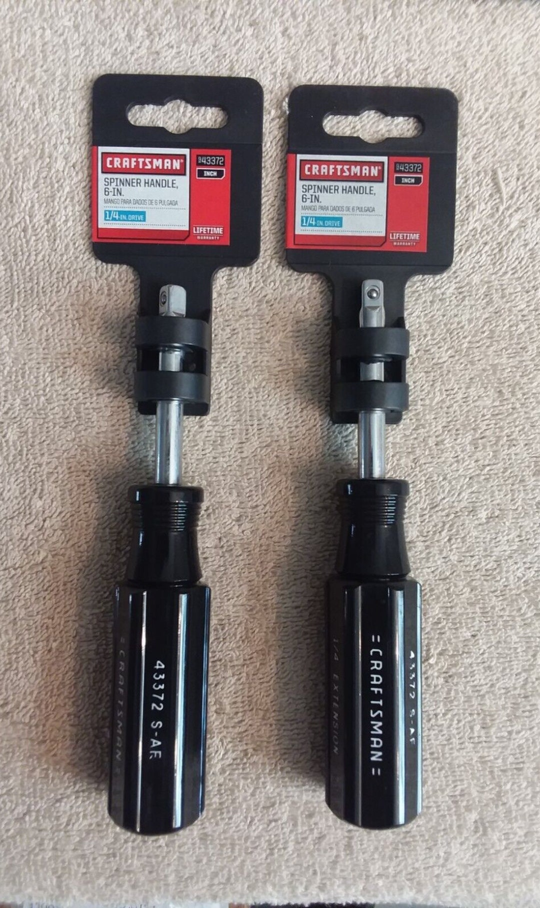 Set of Two Craftsman 6 Spinner Handle Socket Nut Driver for 1/4 Drive ...