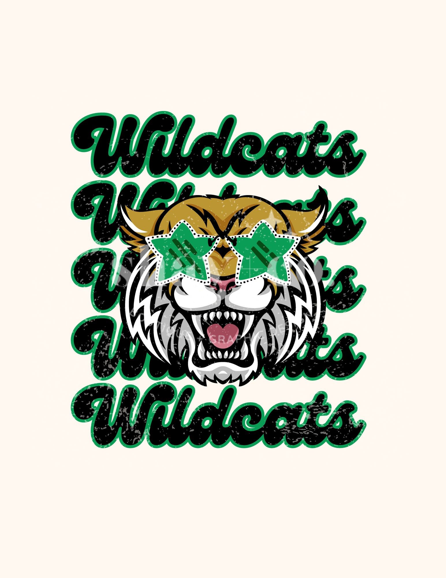 Wildcats Green Mascot PNG File - Etsy