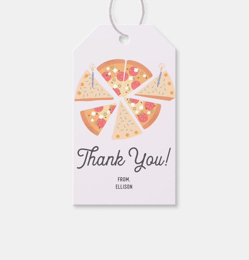 Pizza & Cake Party Birthday Thank You Card With Photo A Slice - Etsy