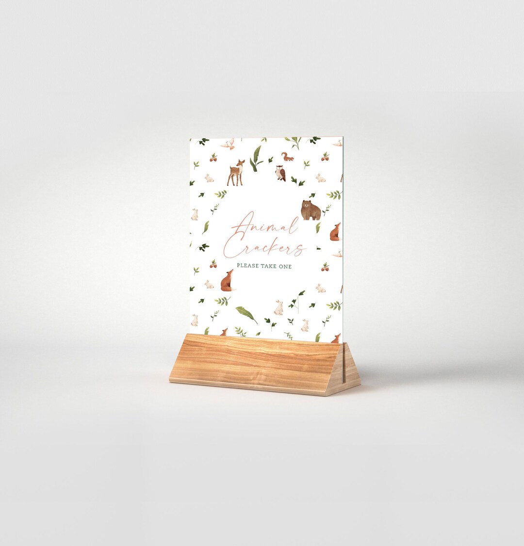 Woodland Animals Birthday Party Table Signs, Table Decorations, Forest ...