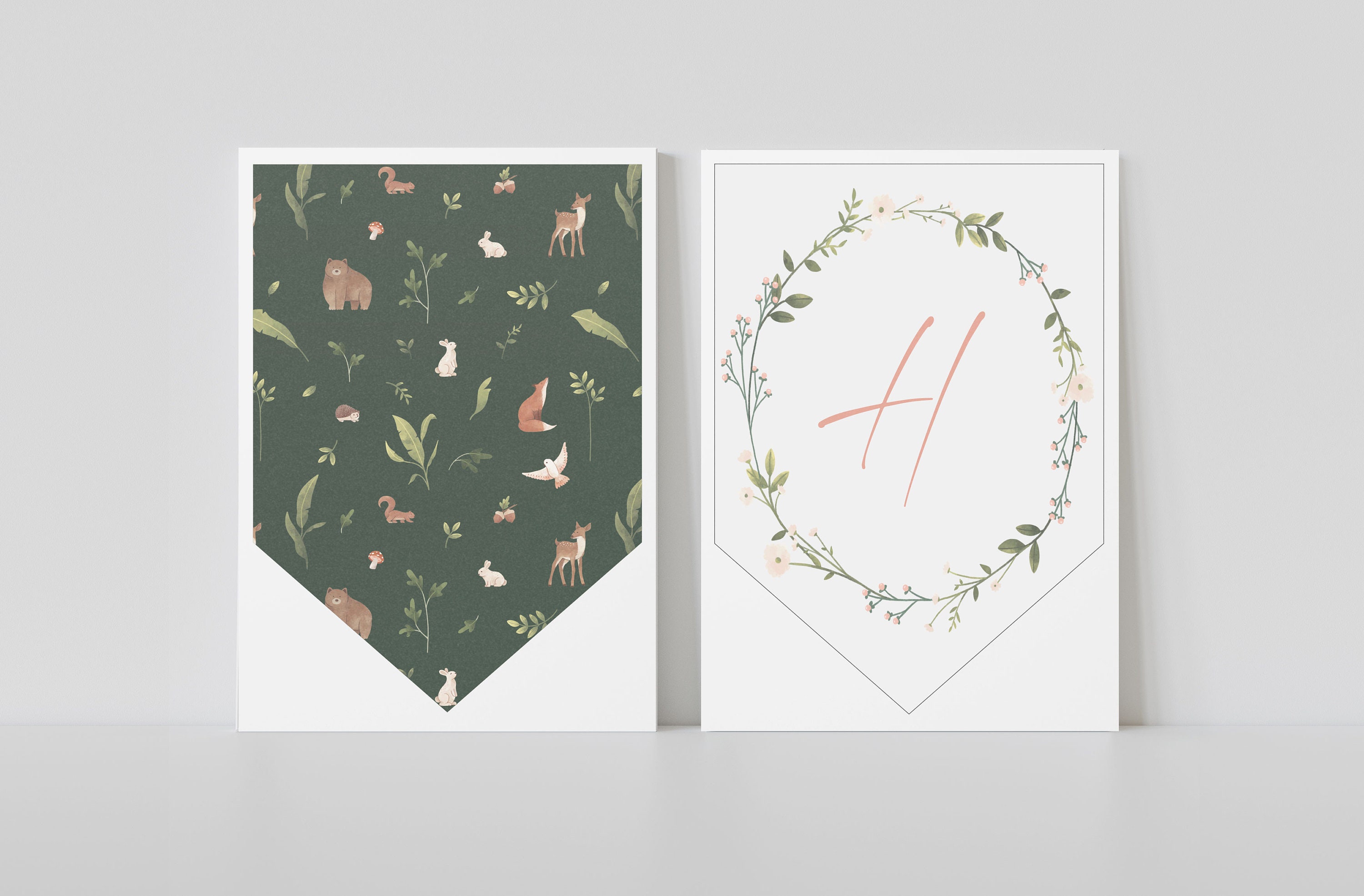 Woodland Animals Birthday Party Flag Banner, Birthday Garland, Forest ...