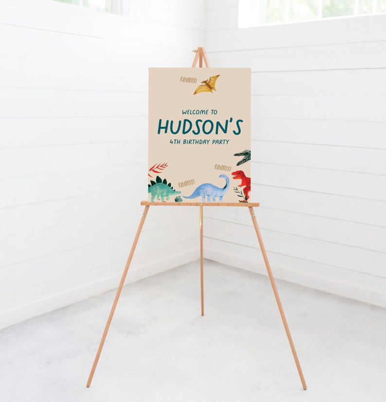 Dinosaur Birthday Party Table Signs Table Decorations T-rex - Etsy