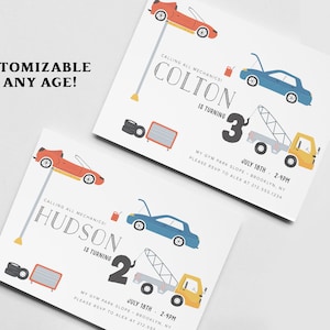 Calling All Mechanics Birthday Party Invitation, Auto Shop, Auto Repair ...