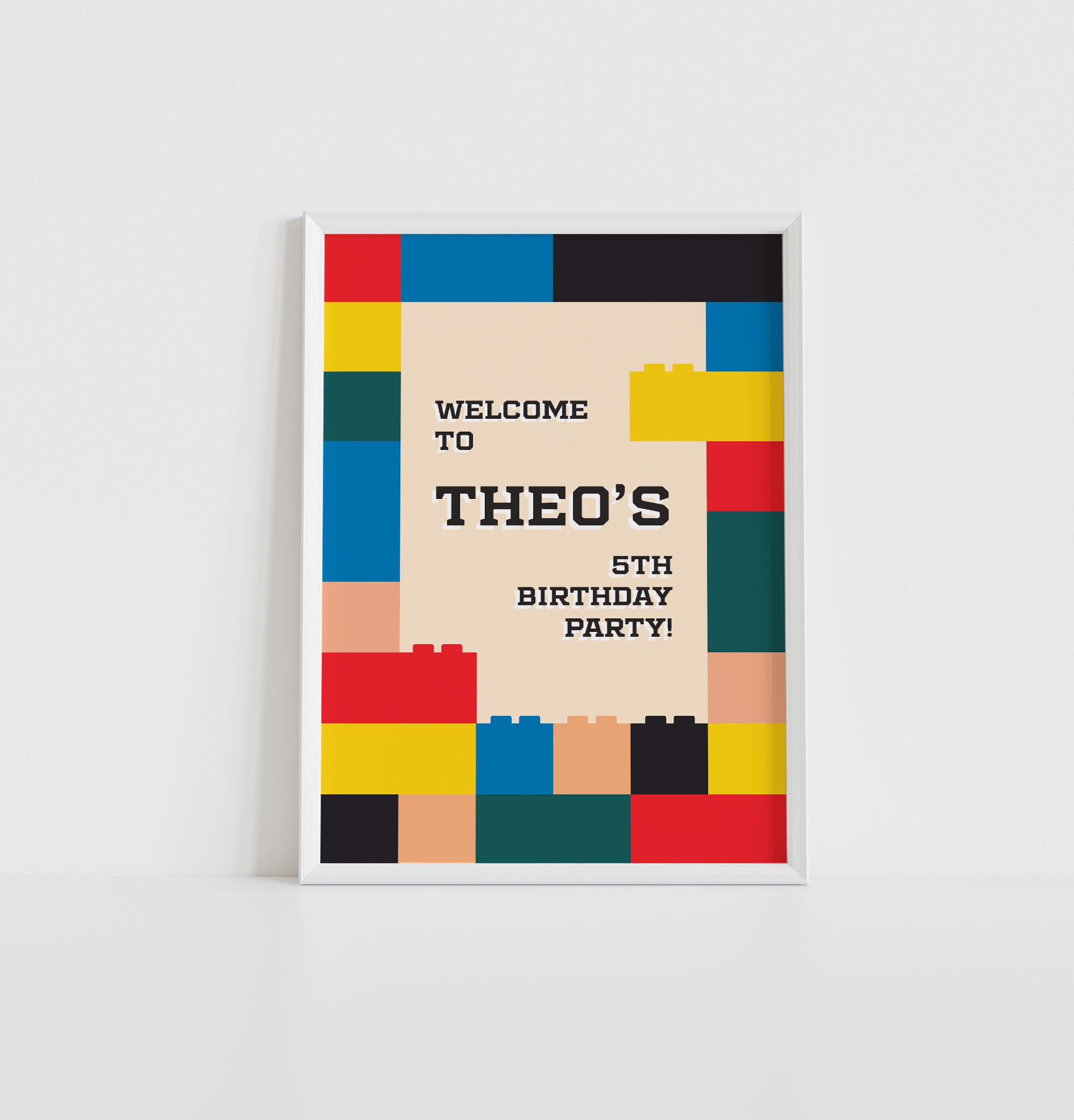 Building Blocks Birthday Party Welcome Sign, 18x24, 24x36, Poster ...