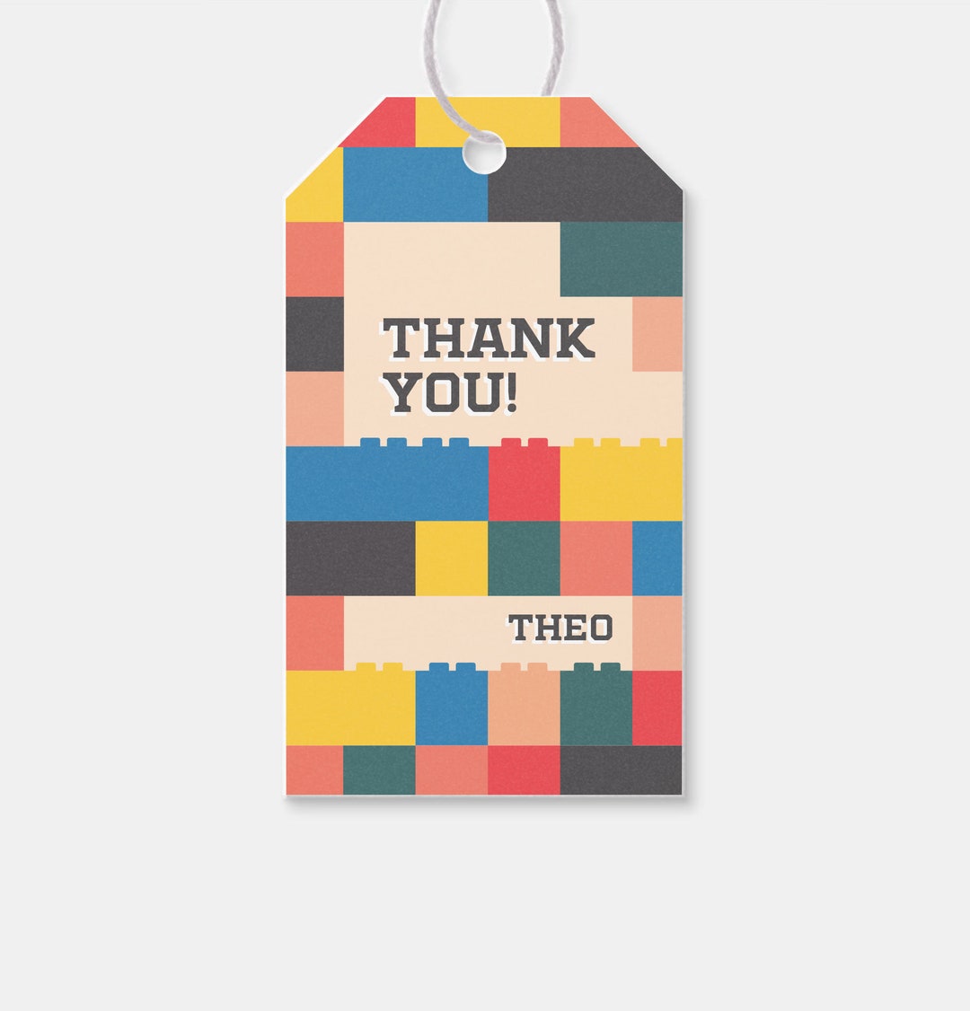 Building Blocks Birthday Party Favor Tag, Thank You Tag, Printable ...