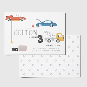 Calling All Mechanics Birthday Party Invitation, Auto Shop, Auto Repair ...