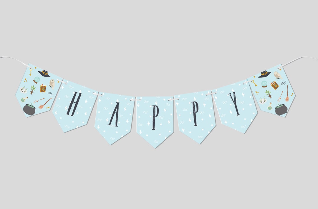 Magical Celebration Birthday Party Flag Banner, Birthday Garland ...