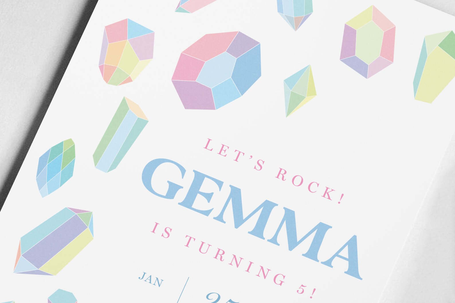 Gems Birthday Party Invitation Gemstone Crystals Geode - Etsy