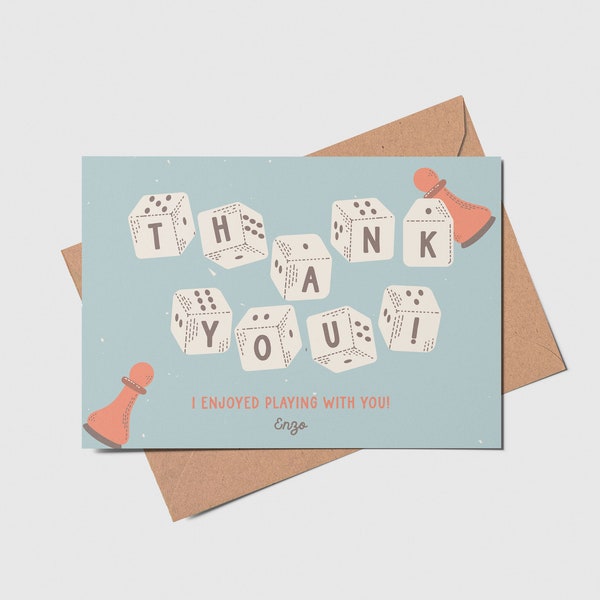Board Game Thank You Card - Etsy