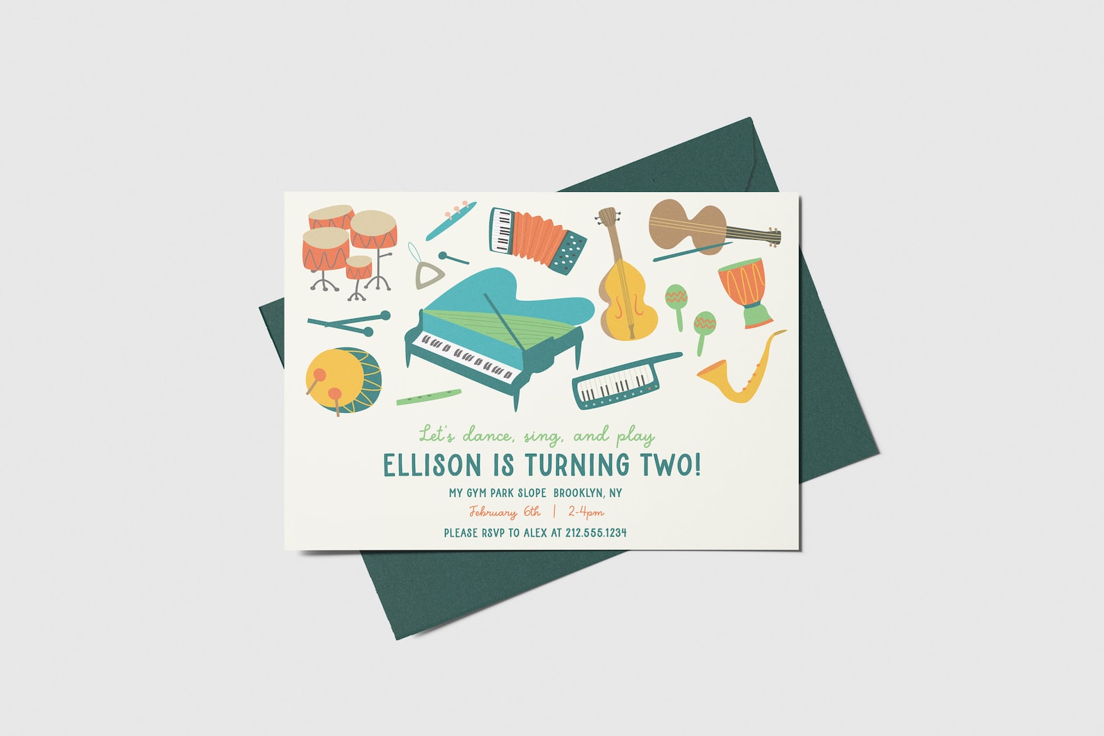 Musical Instruments Birthday Party Invitation Let's Make - Etsy