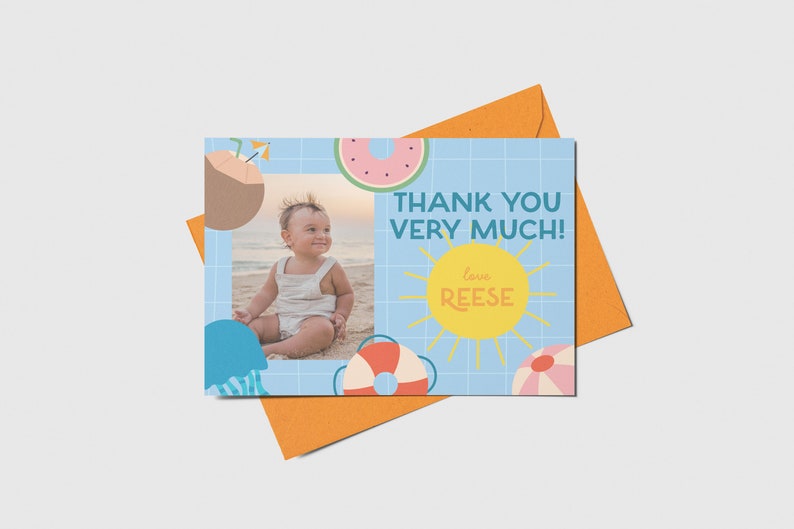 Hello Summer, Hello Fun Birthday Party Favor Tag, Thank You Tag, Summer ...